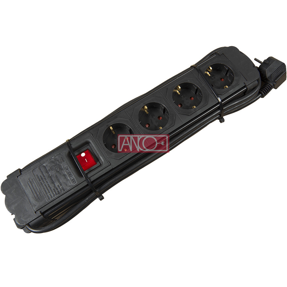 ANCO Table socket 4 way with switch, 2m - Welcome to the Lan